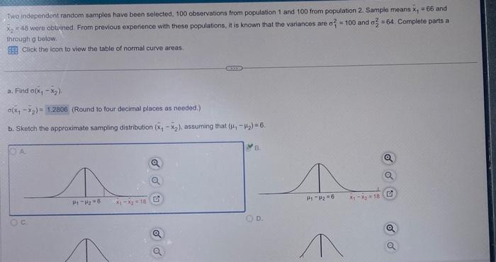 Solved Two independent random samples have been selected, | Chegg.com