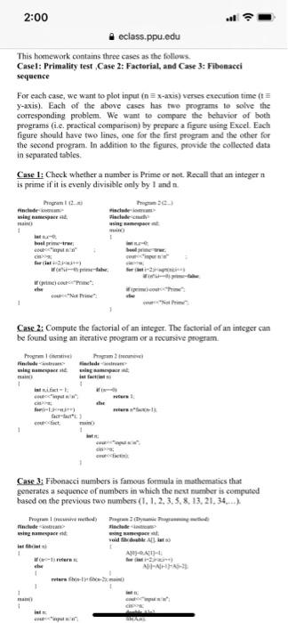 2:00 eclass.ppu.edu This homework contains three | Chegg.com