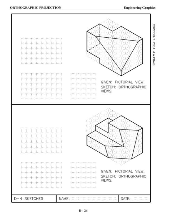 Solved ORTHOGRAPHIC PROJECTION Engineering Graphics | Chegg.com