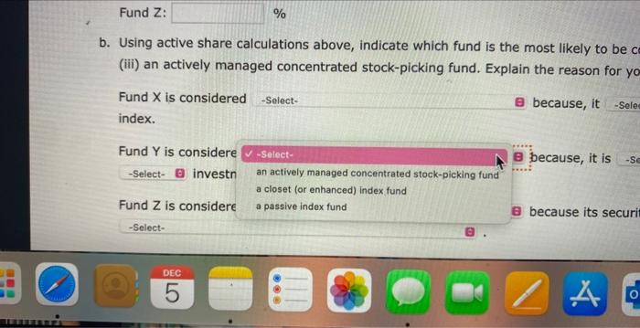 a. Calculate the active share (AS) measure for fand | Chegg.com