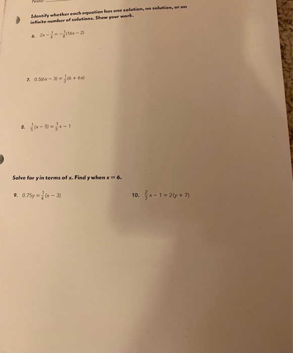 Solved Identify whether each equation has one solution, no | Chegg.com Solved Identify whether each equation has one solution, no | Chegg.com