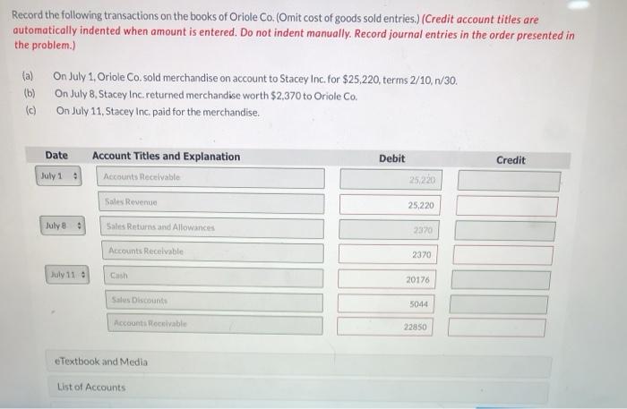 Solved Record the following transactions on the books of | Chegg.com