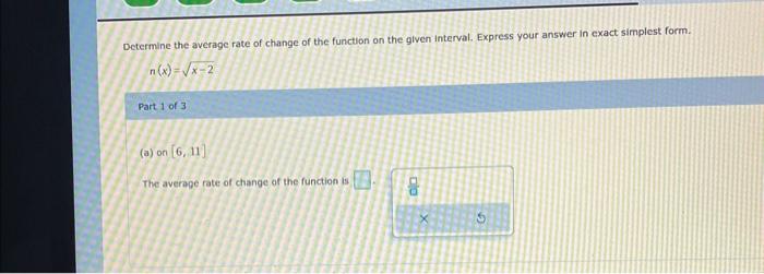 Solved Determine the average rate of change of the function | Chegg.com