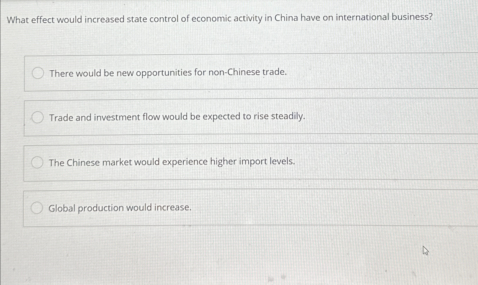 Solved What effect would increased state control of economic | Chegg.com