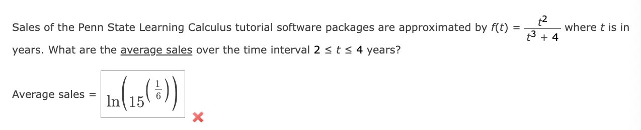 Solved Sales of the Penn State Learning Calculus tutorial | Chegg.com
