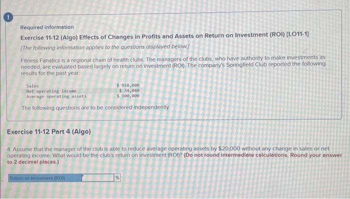 Solved 1 Required information Exercise 11-12 (Algo) Effects | Chegg.com
