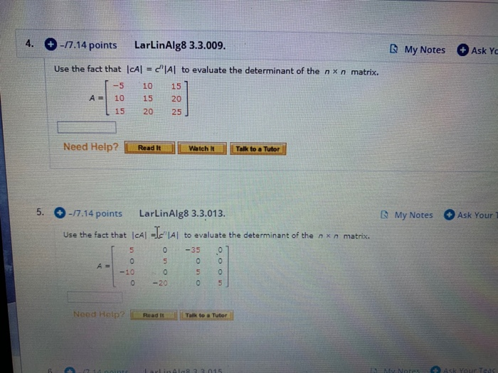 Solved 4. -17.14 points LarLinAlg8 3.3.009. QMy Notes Ask Yc | Chegg.com Solved 4. -17.14 points LarLinAlg8 3.3.009. QMy Notes Ask Yc | Chegg.com