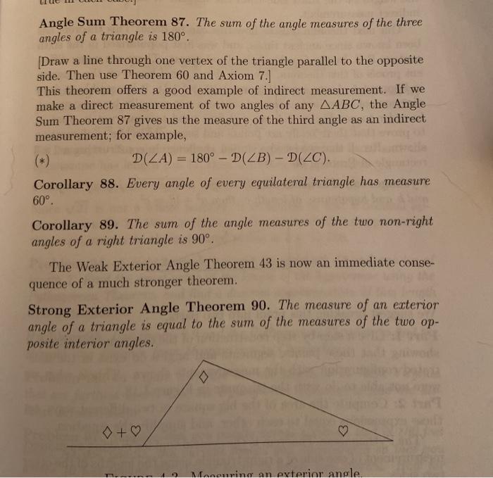 Solved Angle Sum Theorem 87. The sum of the angle measures | Chegg.com