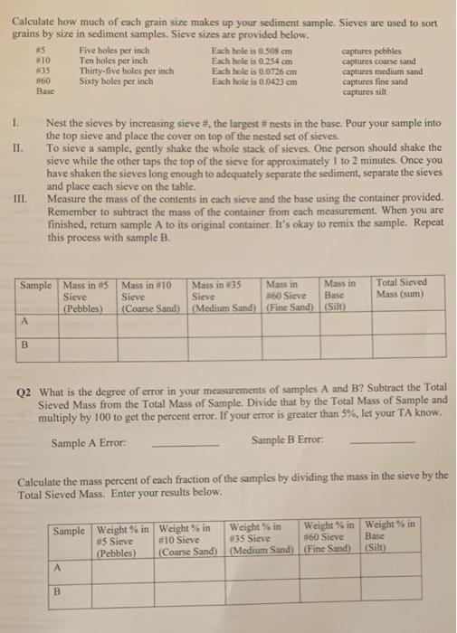 GEOSCIENCE 001 FALL 2021 Name LAB 5: SEDIMENTARY | Chegg.com
