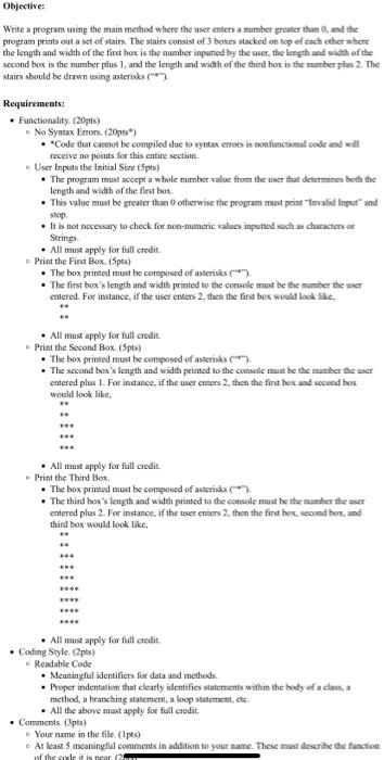 Solved Objective: Write a program using the main method | Chegg.com