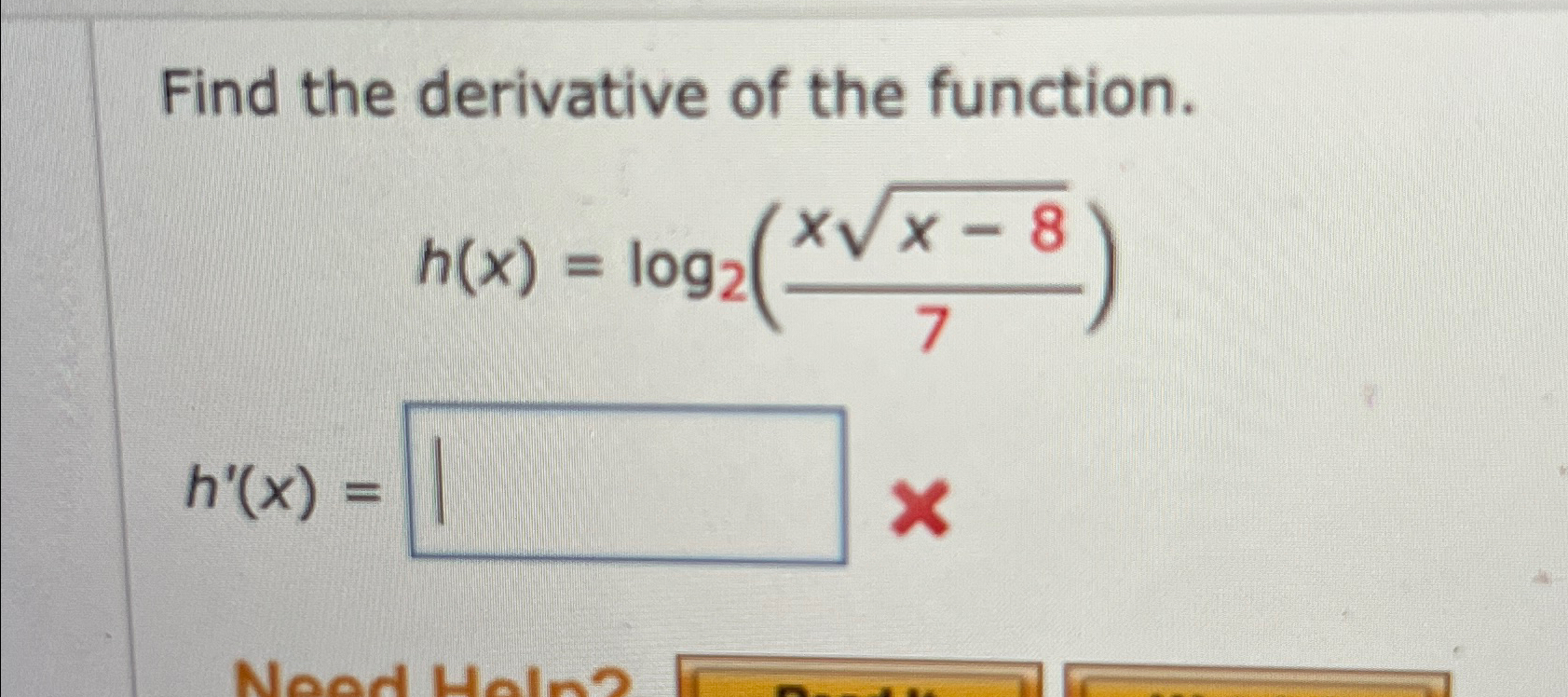 Solved Find the derivative of the | Chegg.com