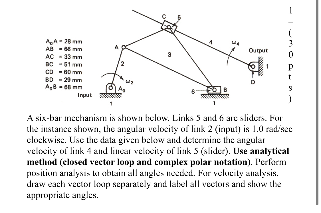 Solved A0A=28mmAB=66mmAC=33mmBC=51mmCD=60mmBD=29mmA0B=68mmA | Chegg.com