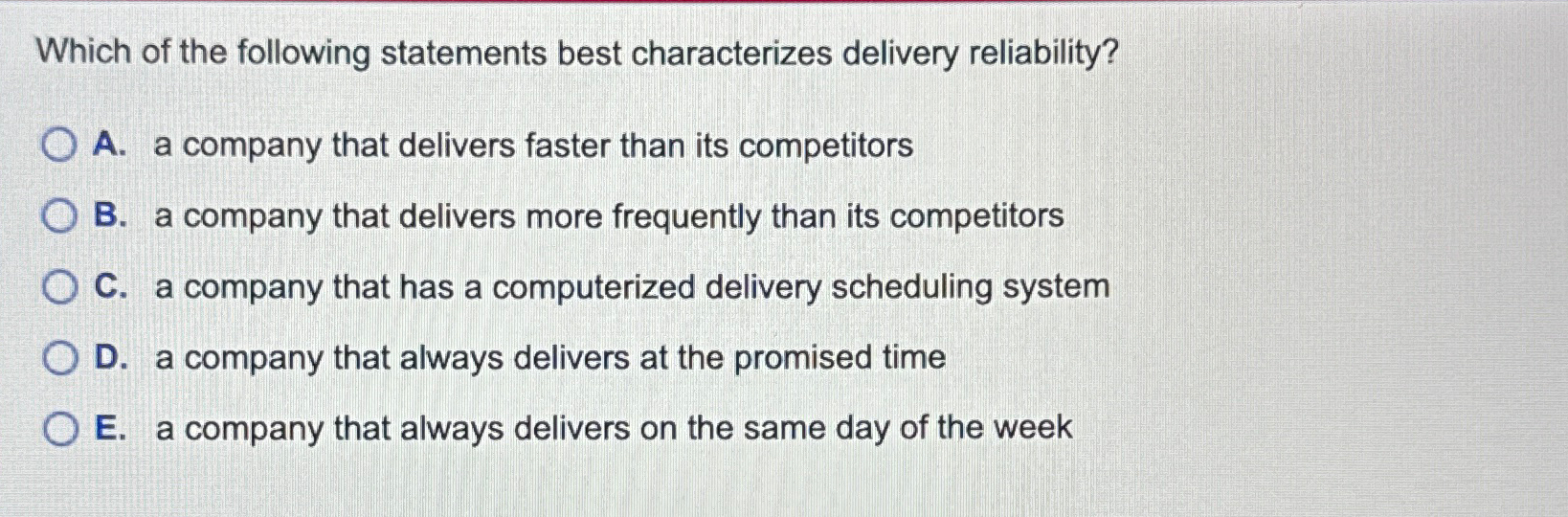 Solved Which of the following statements best characterizes | Chegg.com