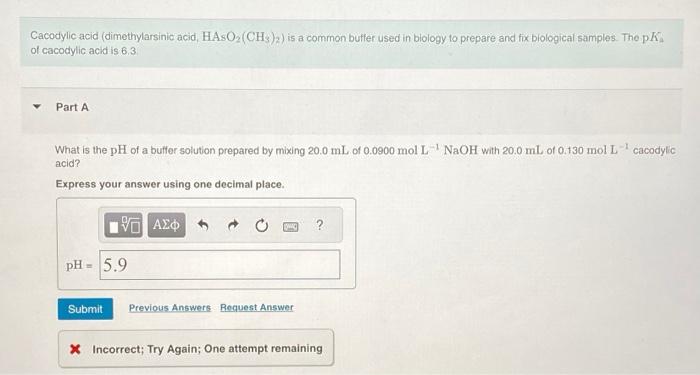Solved Cacodylic acid (dimethylarsinic acid, HASO2 (CH3)2) | Chegg.com