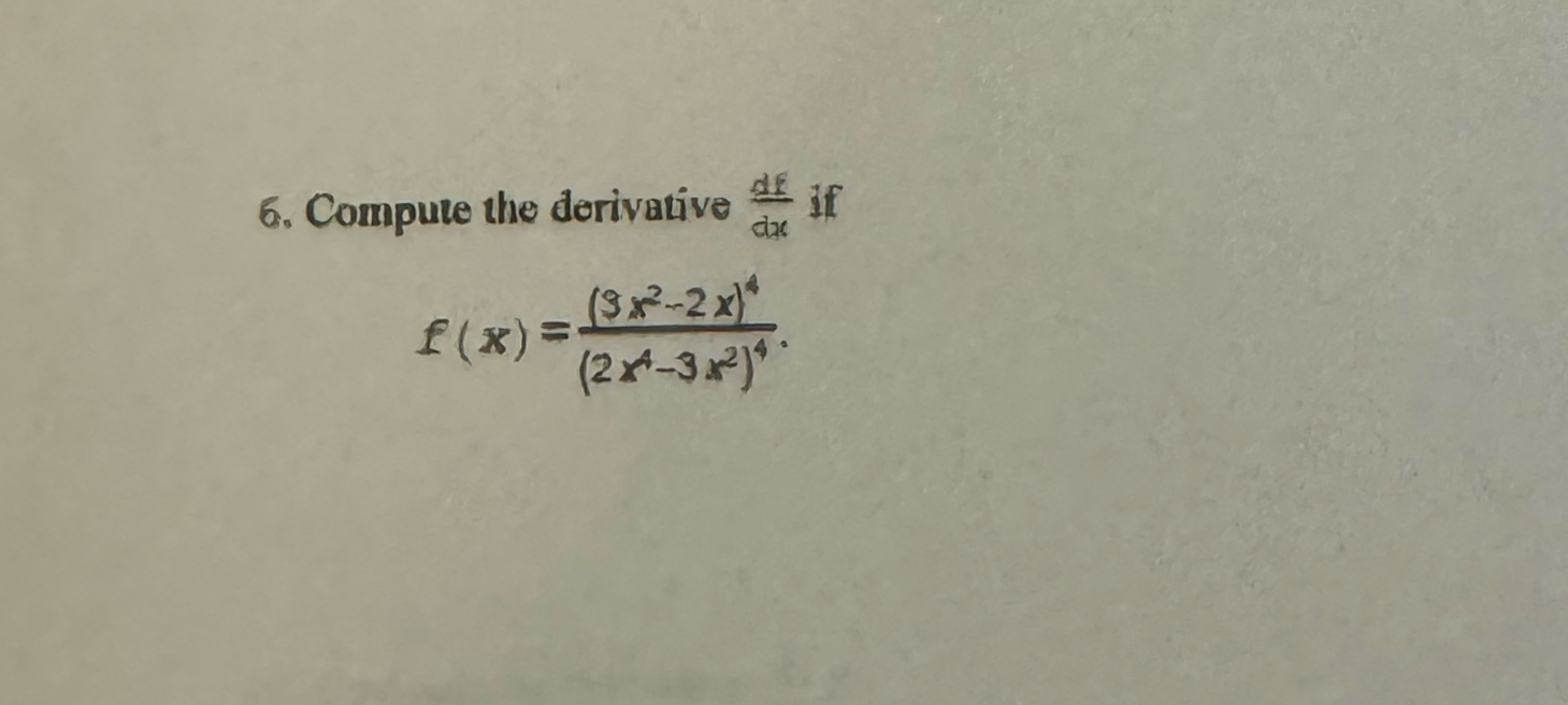 Solved Compute the derivative dfdx | Chegg.com