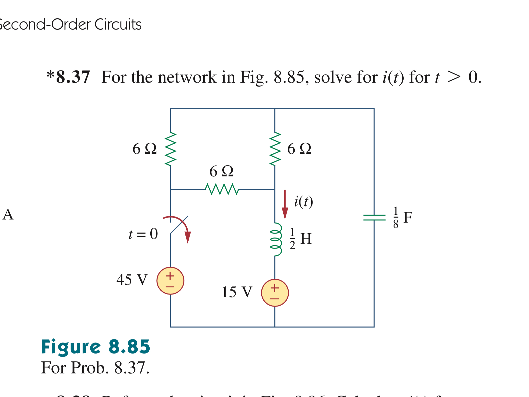 Solved jecond-Order Circuits*8.37 ﻿For the network in Fig. | Chegg.com