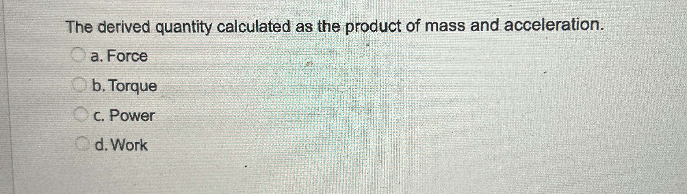 Solved The derived quantity calculated as the product of | Chegg.com