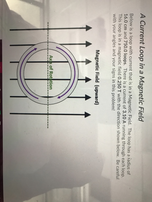 Solved A Current Loop in a Magnetic Field Below is a loop | Chegg.com