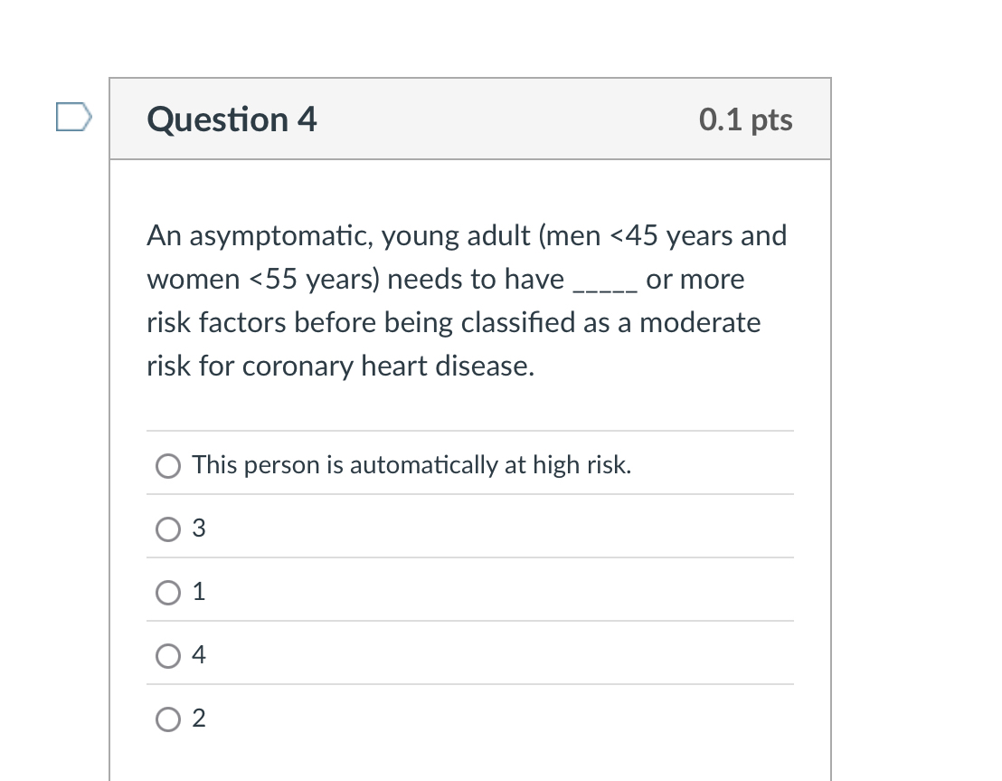 Solved Question 40.1 ﻿ptsAn asymptomatic, young adult (men | Chegg.com