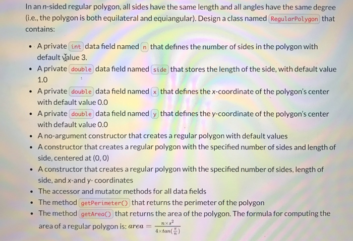 Solved In an n-sided regular polygon, all sides have the | Chegg.com