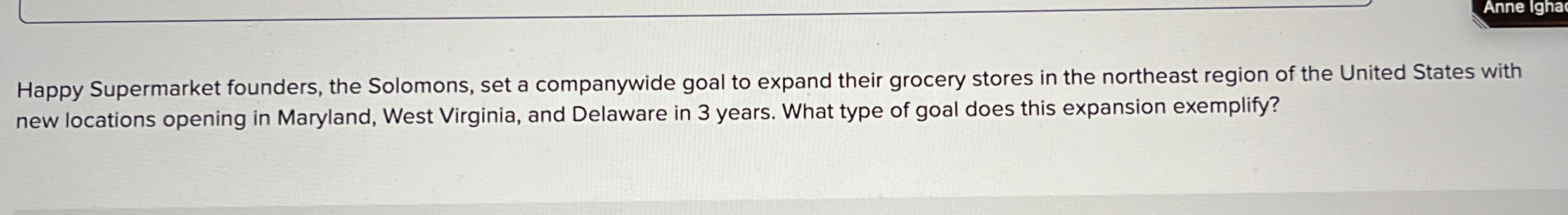Solved Happy Supermarket founders, the Solomons, set a | Chegg.com