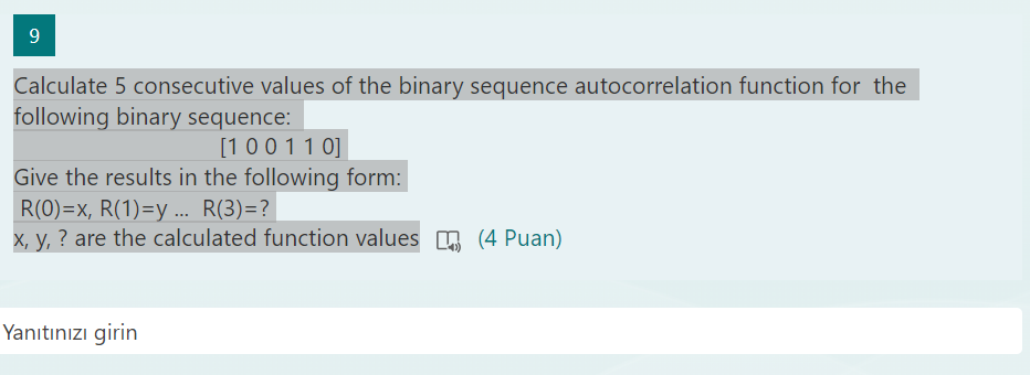 Solved 9Calculate 5 ﻿consecutive values of the binary | Chegg.com