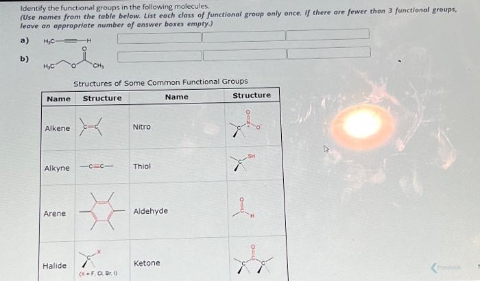 Solved Identify the functional groups in the following | Chegg.com