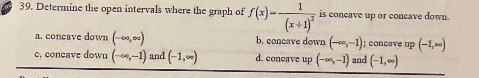 Solved Determine the open intervals where the graph of | Chegg.com