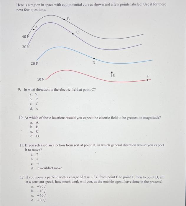 Solved Here is a region in space with equipotential curves | Chegg.com