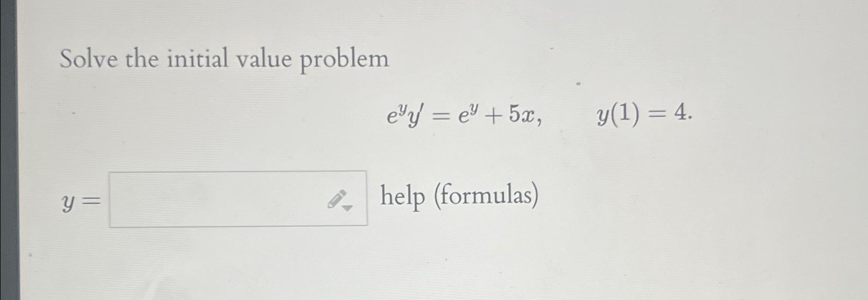 Solved Solve the initial value | Chegg.com
