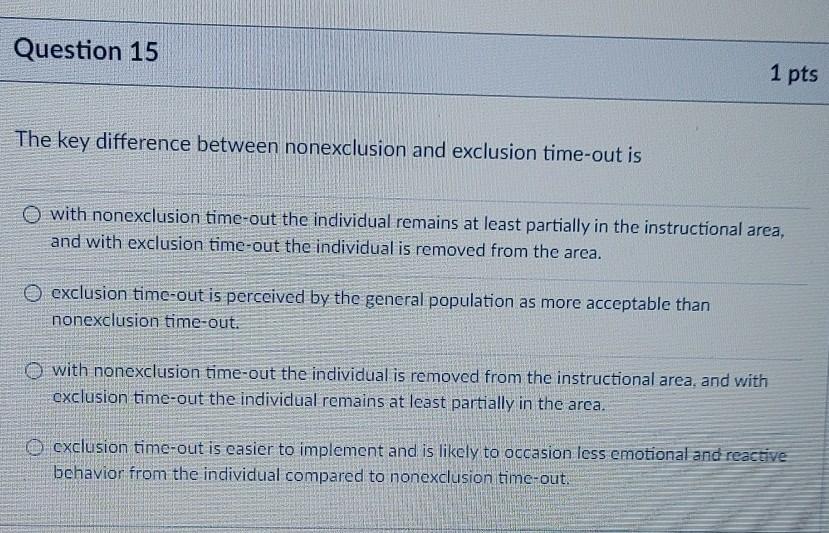 Solved Question 15 1 pts The key difference between | Chegg.com