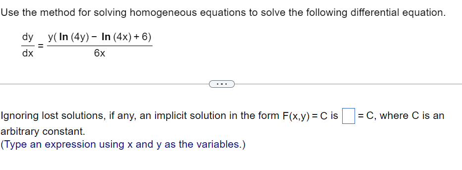 Solved Use the method for solving homogeneous equations to | Chegg.com
