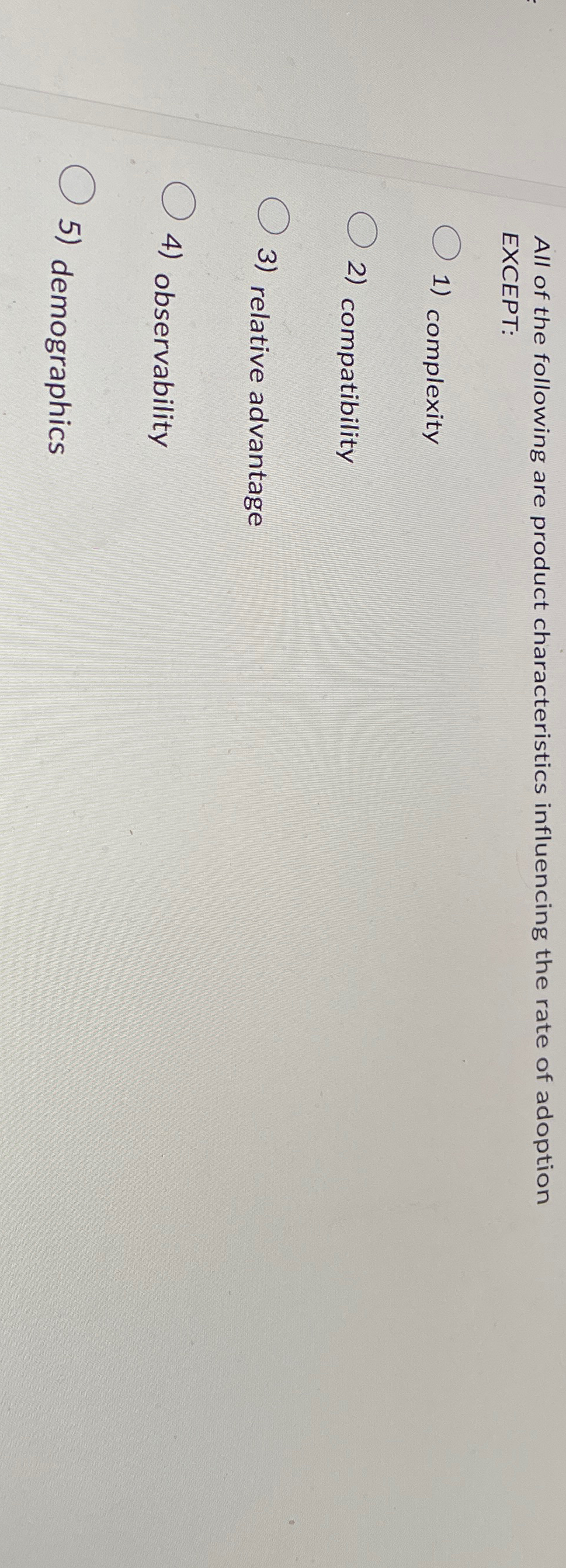 Solved All of the following are product characteristics | Chegg.com