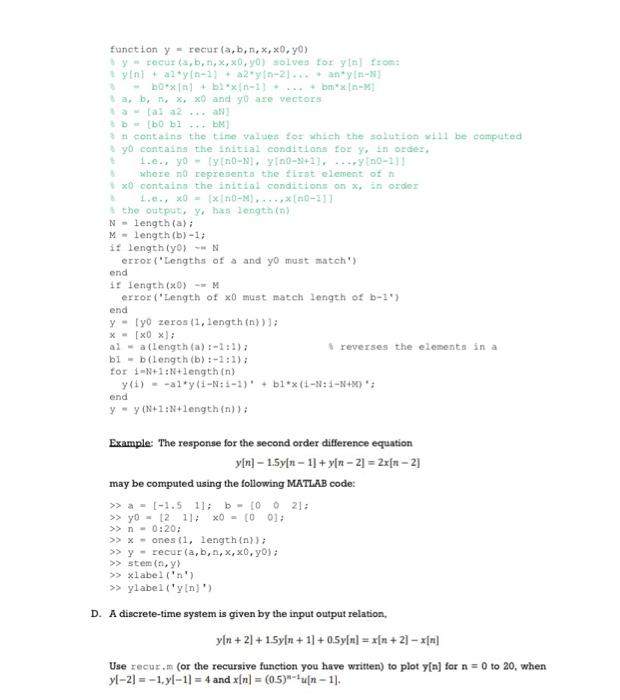 Solved 1. Solution of Linear, Constant Coefficient | Chegg.com