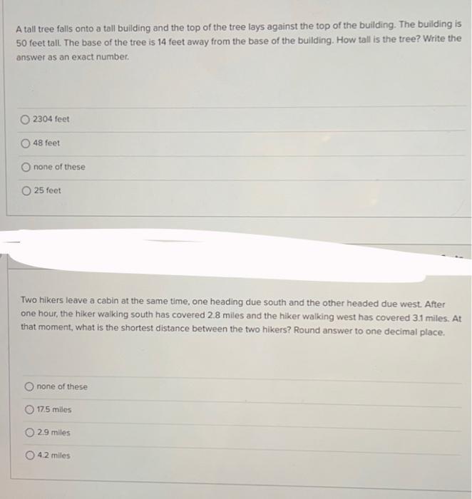 Solved A tall tree falls onto a tall building and the top of | Chegg.com