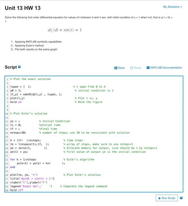 Unit 13 HW 13 My Solutions Solve the following first | Chegg.com
