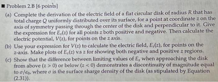 Solved (a) Complete the derivation of the electric field of | Chegg.com