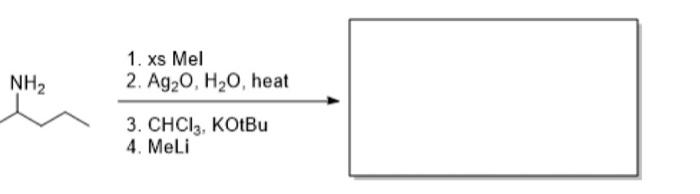 Solved 1. xsMel 2. Ag2O,H2O, heat 3. CHCl3,KOtBu 4. MeLi1. | Chegg.com