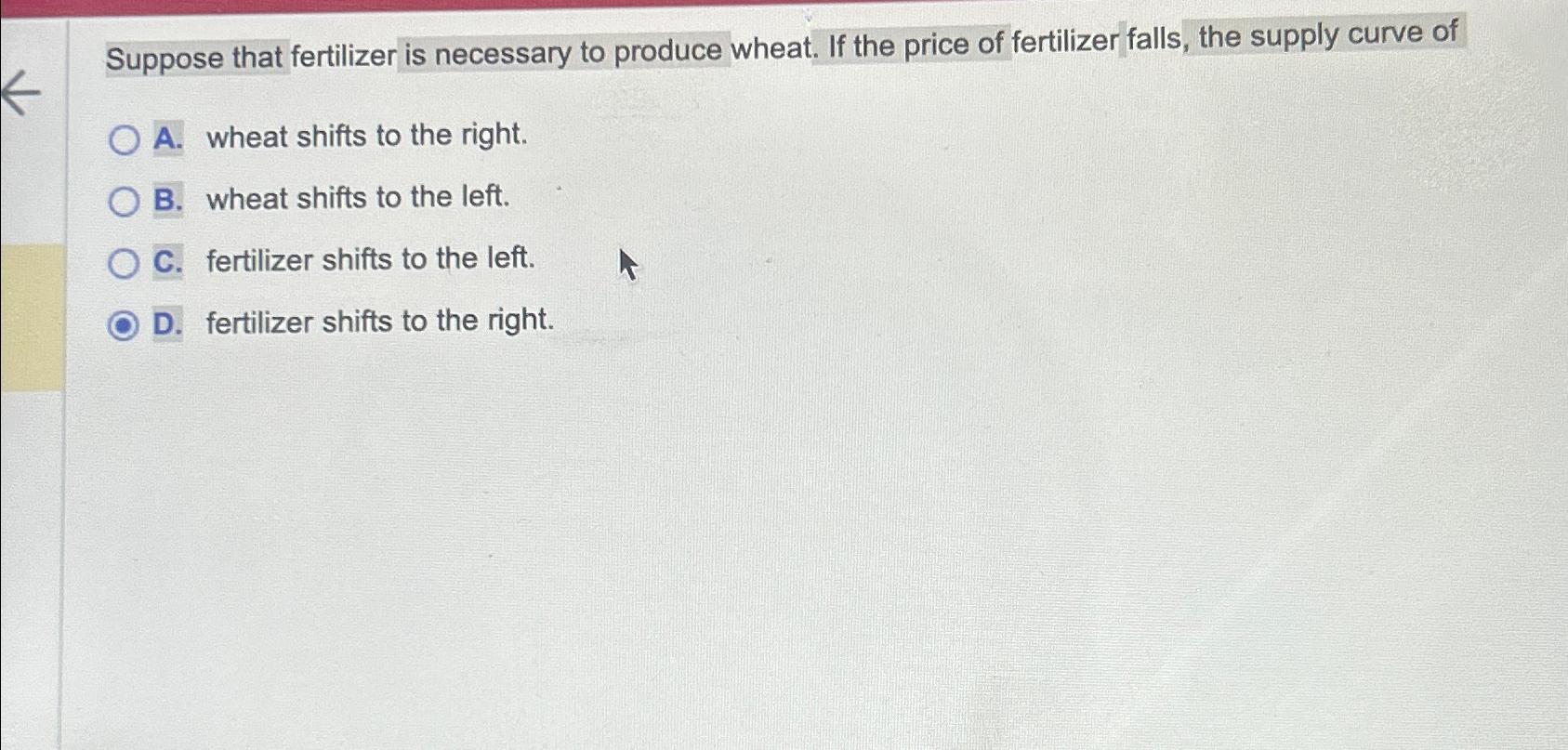 Solved Suppose that fertilizer is necessary to produce | Chegg.com
