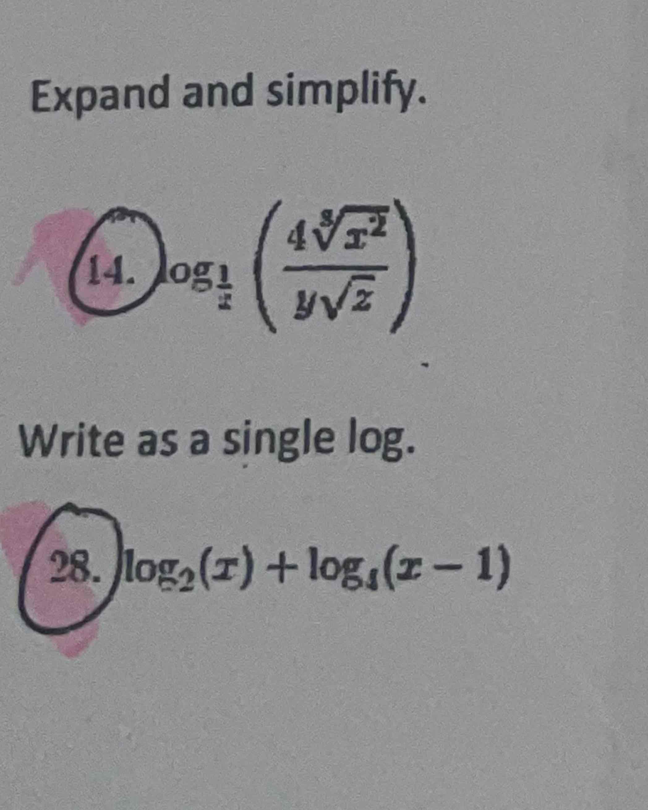 Solved Expand and simplify.(14.) log12(4x23322)Write as a | Chegg.com
