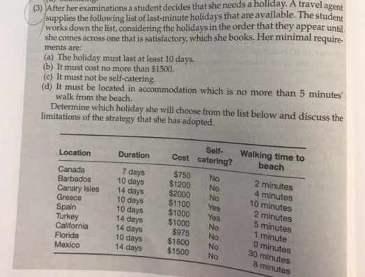 Solved (3) After her examinations a student decides that she | Chegg.com