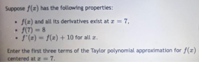 Solved Suppose f(x) has the following properties: - f(x) and | Chegg.com