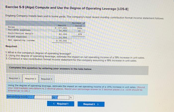 Solved Exercise 5-9 (Algo) Compute and Use the Degree of | Chegg.com