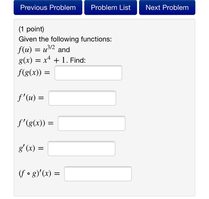 Solved Previous Problem Problem List Next Problem (1 point) | Chegg.com