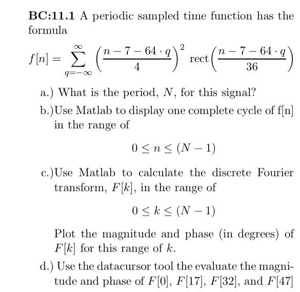 Solved BC:11.1 A periodic sampled time function has the | Chegg.com