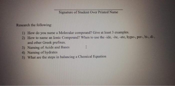 Solved Signature of Student Over Printed Name Research the | Chegg.com