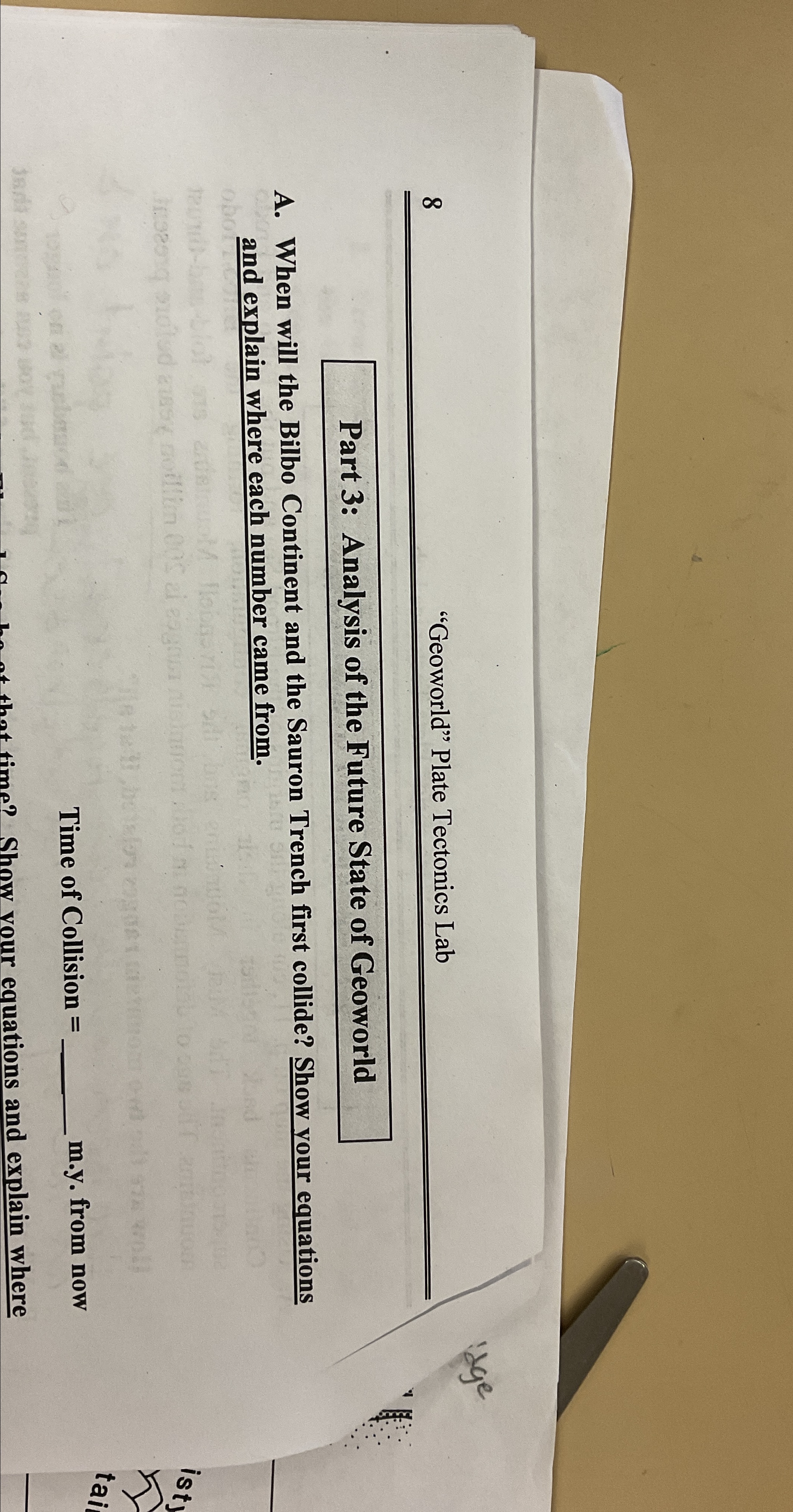 Solved 8"Geoworld" Plate Tectonics LabPart 3: Analysis of | Chegg.com