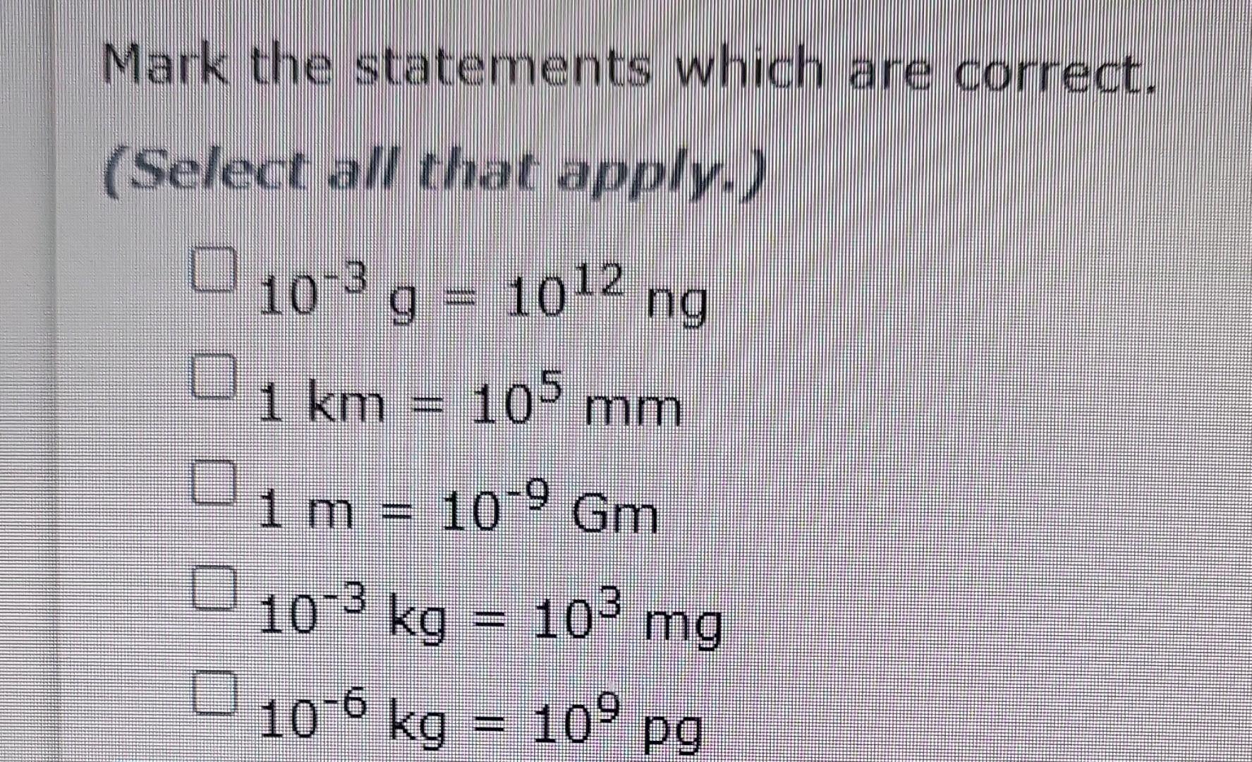 Solved Mark the statements which are correct. (Select all | Chegg.com
