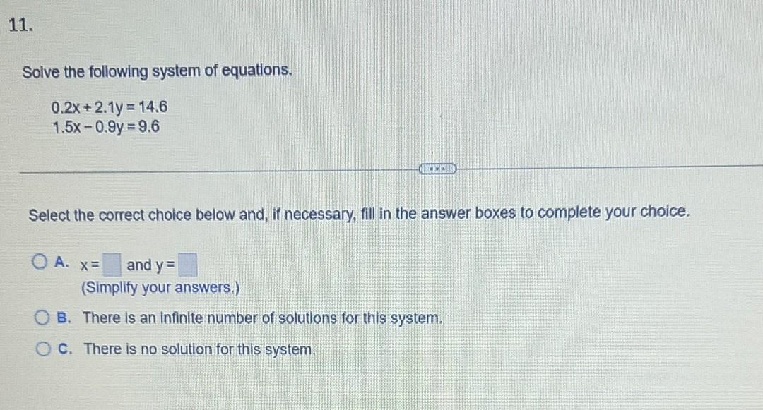 Solved Solve the following system of equations. | Chegg.com