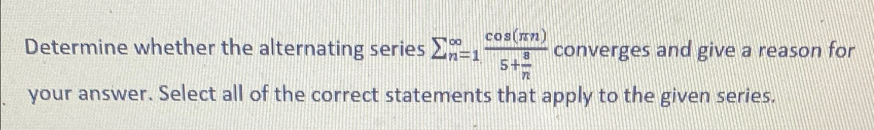 Solved Determine whether the alternating series | Chegg.com
